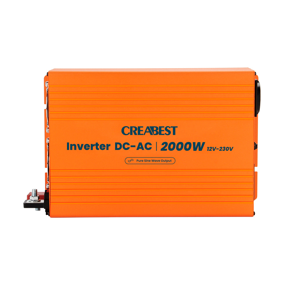CREABEST 2000W Inverter 12v 230v till Husbil Biltema Ren Sinus Med Jor – Creabest-SE