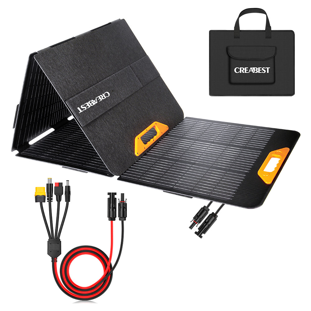 160W Vikbara Solpanel för Powerstation Husvagn Husbil Camping – Creabest-SE