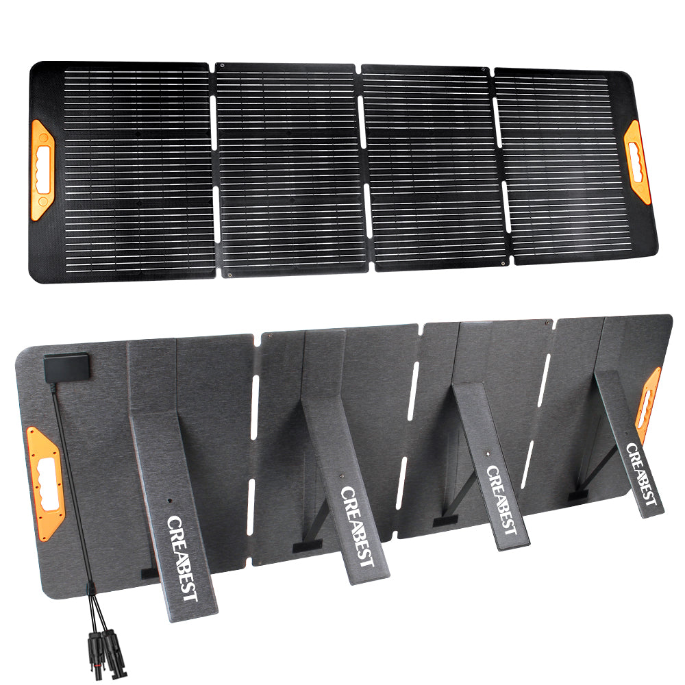 160W Vikbara Solpanel för Powerstation Husvagn Husbil Camping – Creabest-SE