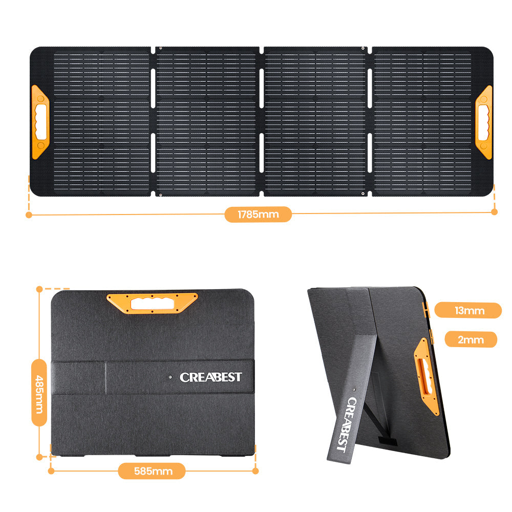 160W Vikbara Solpanel för Powerstation Husvagn Husbil Camping – Creabest-SE