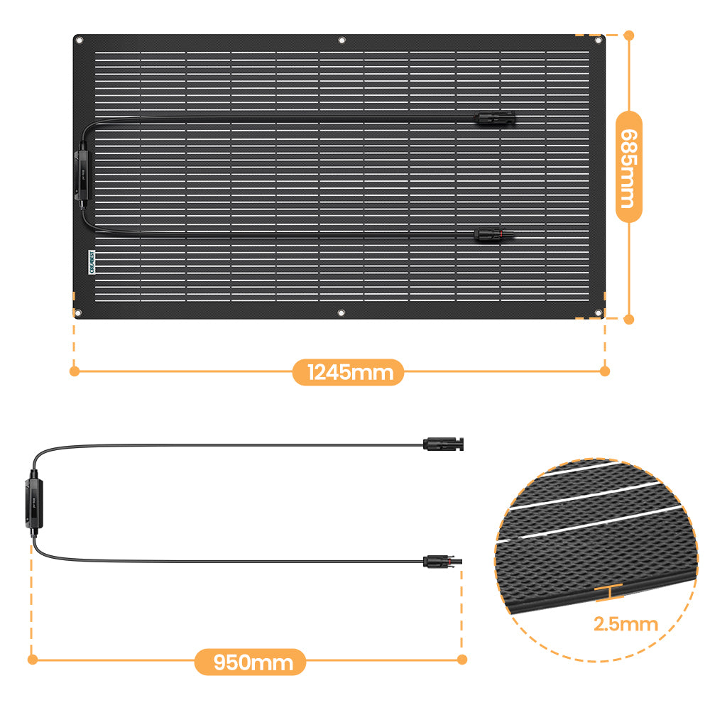 Flexibla Solpanel 150W / 300W för Husvagn Husbil – Creabest-SE