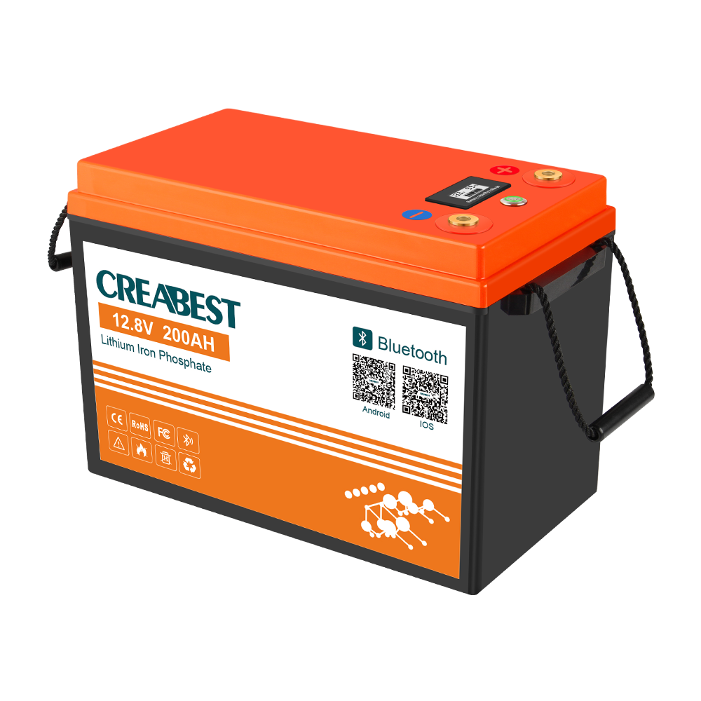 CREABEST LiFePO4 Batteri 12.8V 200Ah till Husbil Husvagn Marin Solcell ...