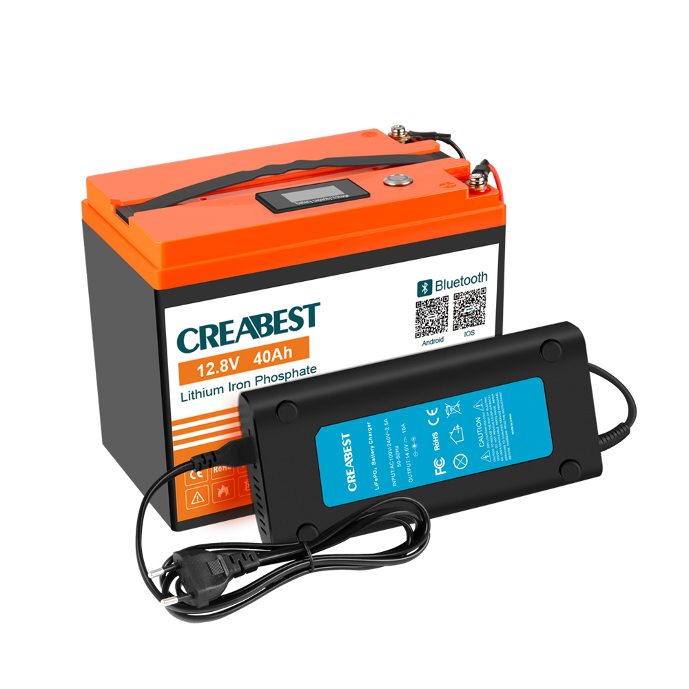 CREABEST LiFePO4 Batteri 12.8V 40Ah till Husbil Husvagn Marin Solcelle ...